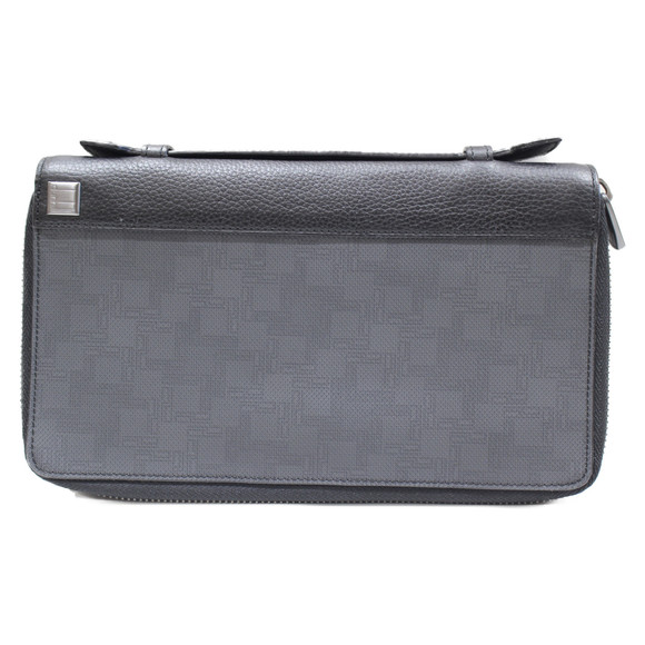 Bags | Dunhill Double Zip Long Wallet Travel Case Black | Poshmark